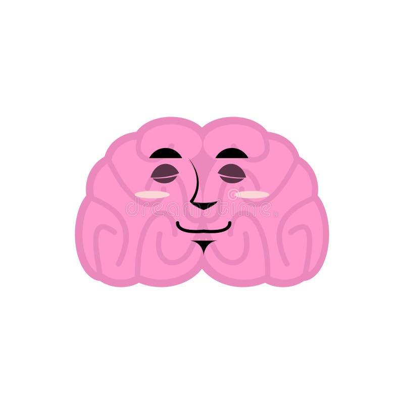 Brain Asleep Emotion. Human Brains Emoji Sleeping. Isolated Mind Stock ...