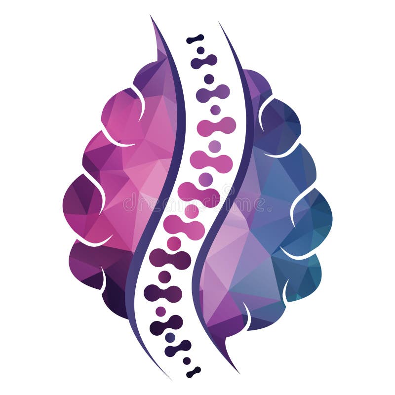 Brain and Spinal Column Logo Stock Vector - Illustration of holistic ...