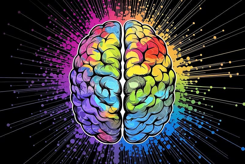 Brain with background stock illustration. Illustration of background ...