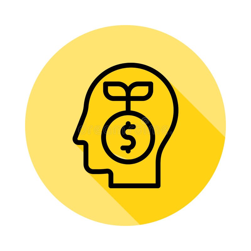 Brain, Banking, Investment, Saving Icon Long Shadow Stock Illustration ...