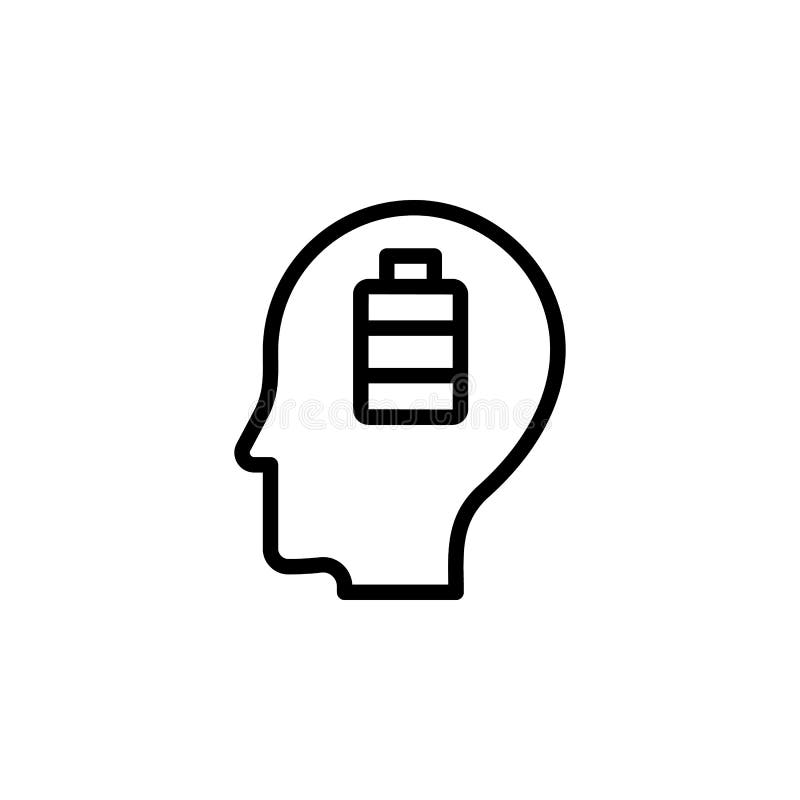 Brain Low Battery Mascot. Cartoon Vector Stock Vector - Illustration of ...