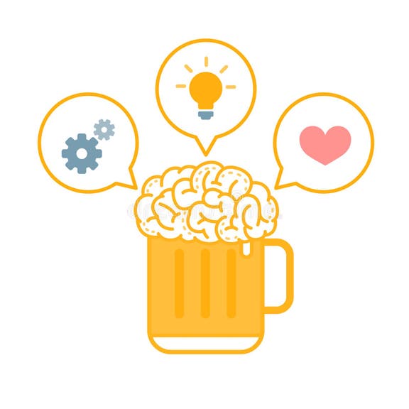 Brain Beer Ideas ilustração do vetor. Ilustração de bulbo - 60109967