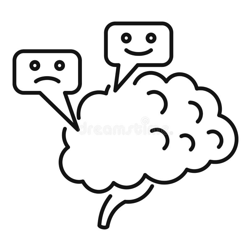 Brain Bipolar Disorder Icon, Outline Style Stock Vector - Illustration ...