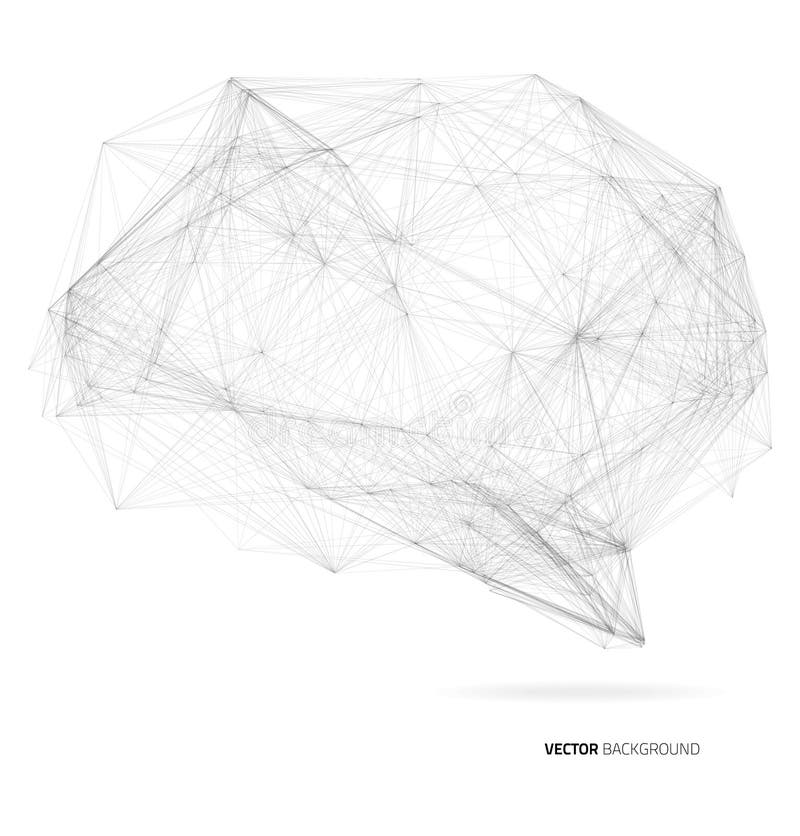 Brain of black lines stock illustration. Illustration of mental - 43294619