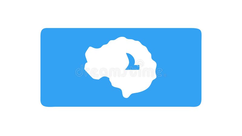 Brain on Blue Square Icon, Representing Intelligence or Tech , Vector ...