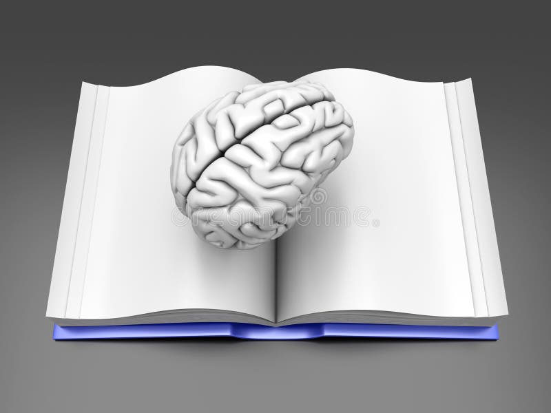 Open book with a brain stock illustration. Illustration of brain - 27944772