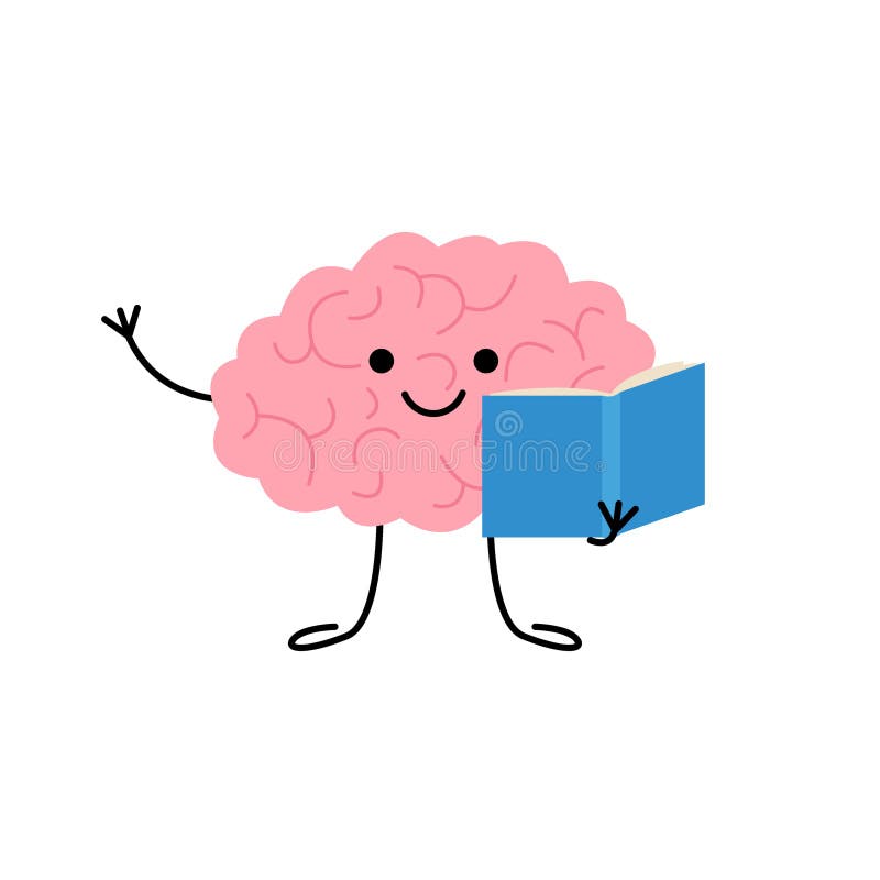 Brain Think, Light Bulb As Idea, Cute Child Character. Happy Brain ...
