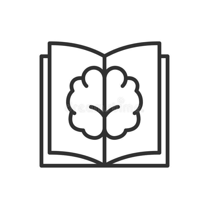 Brain Book, in Line Design. Brain, Book, Knowledge, Learning, Education ...