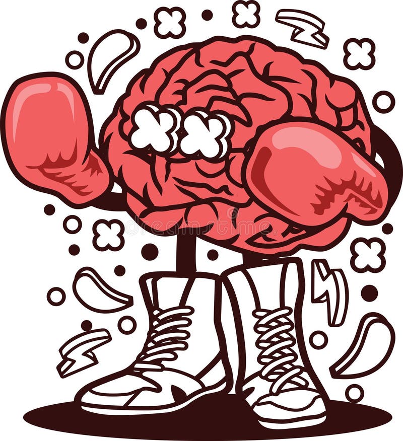 Brain Boxer stock illustration. Illustration of organ - 323001220