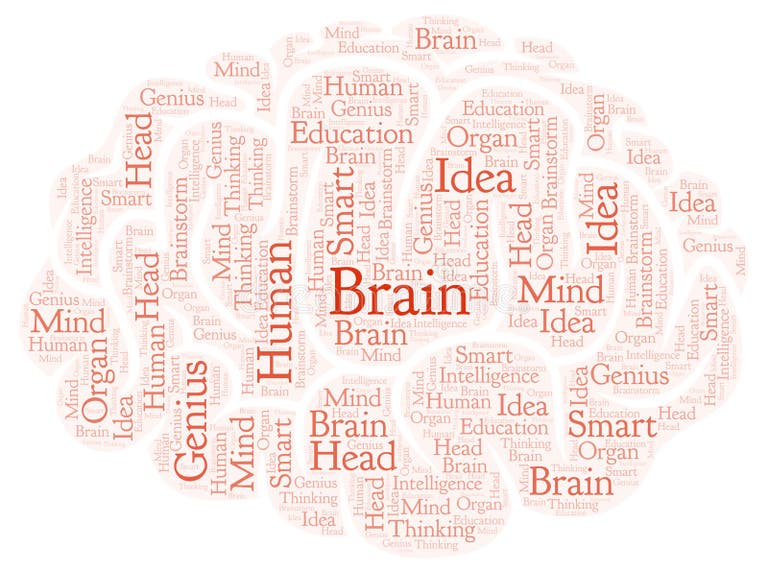 Brain in a Brain Shape Word Cloud. Stock Illustration - Illustration of ...