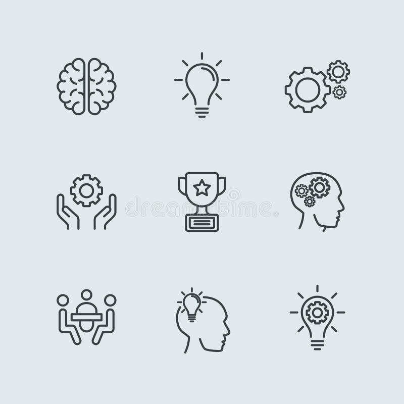 Brain, Brainstorming, Idea, Creativity Line Icon Vector Set Stock ...