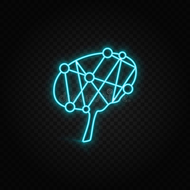 Brain Blue Glowing Neon Stock Illustrations – 513 Brain Blue Glowing ...
