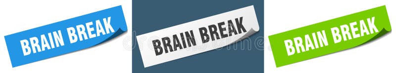 Brain Break Banner. Brain Break Speech Bubble Label Set. Stock Vector ...