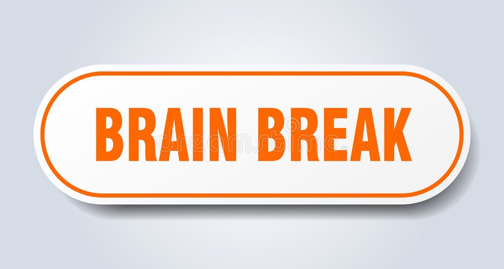 Brain break sticker. stock vector. Illustration of brain - 197143178