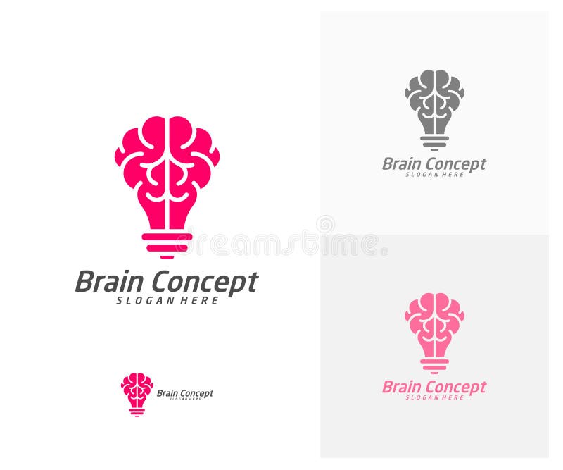 Brain Bulb Logo Design Vector Template. Think Idea Concept Stock Vector ...
