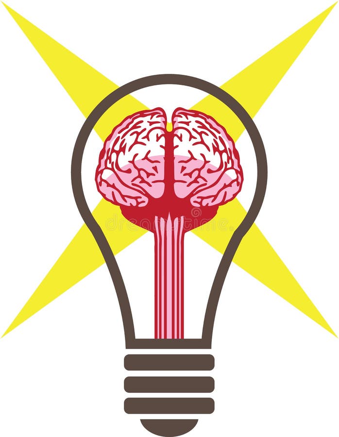 Brain bulb stock vector. Illustration of graphic, icon - 46163227