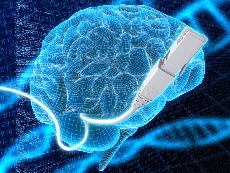 Brain and cable stock illustration. Illustration of bandwidth - 2785867