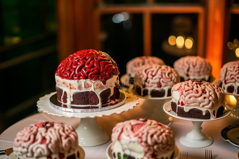 Brain Cake at a Wedding Reception with a Quirky Theme Stock Image ...