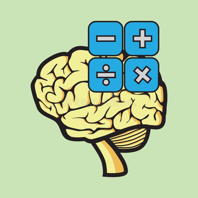 Brain Calculation Concept. Vector Illustration Decorative Design Stock ...