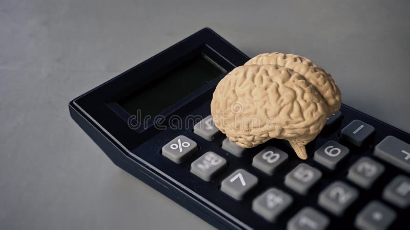 Brain on Calculator Representing Intelligence, Analytical Thinking, and ...