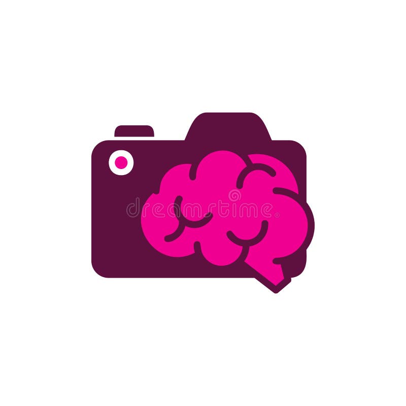 Brain Camera Logo Icon Design Ilustración del Vector - Ilustración de ...