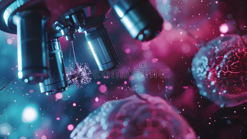 Brain Cancer Cells Being Studied. Stock Illustration - Illustration of ...