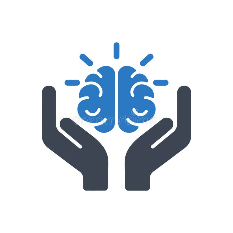 Brain Care Icon stock vector. Illustration of hands - 361728746