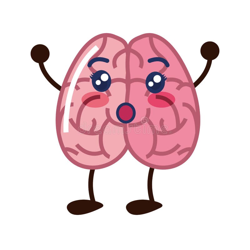Cartoon Brain With Glasses Train The Brain For Knowledge