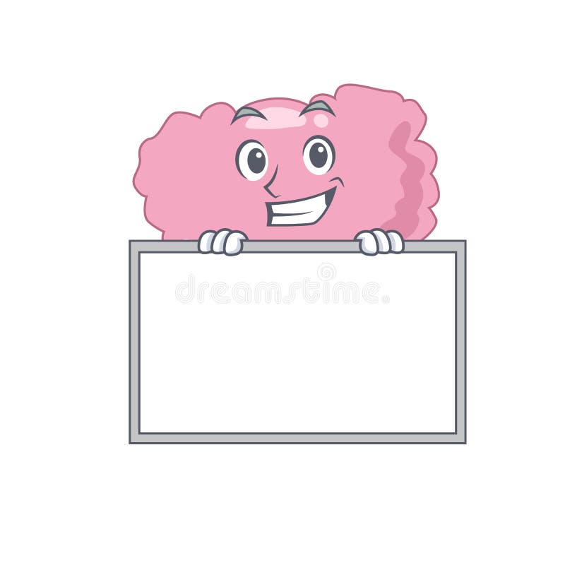 Brain Cartoon Design Style Standing Behind a Board Stock Vector ...