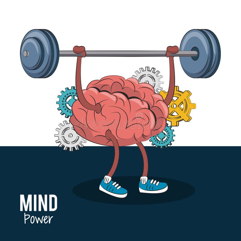 Brain Lifting Weights, Illustration, Vector Stock Vector - Illustration ...