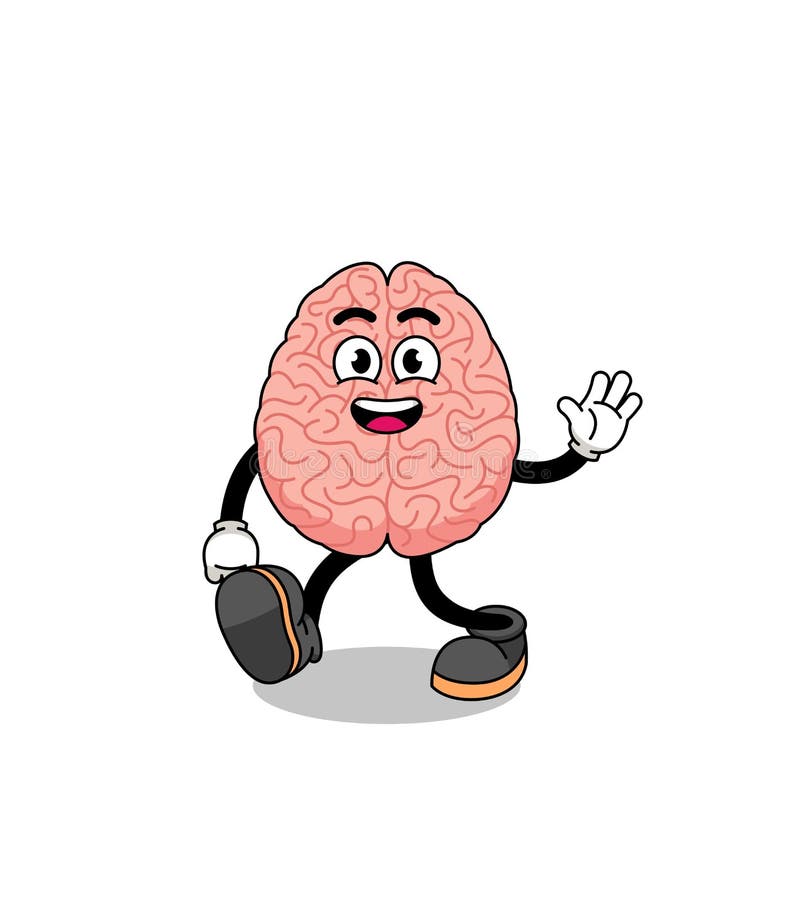 Brain cartoon walking stock vector. Illustration of walking - 244027405
