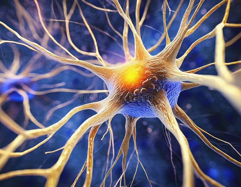 Brain cell synapse stock illustration. Illustration of synapse - 299243024