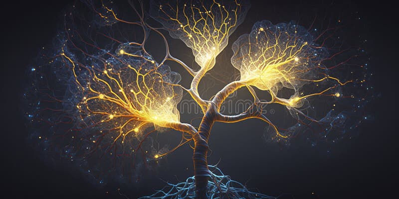 Brain Cells are Interconnected Stock Illustration - Illustration of ...