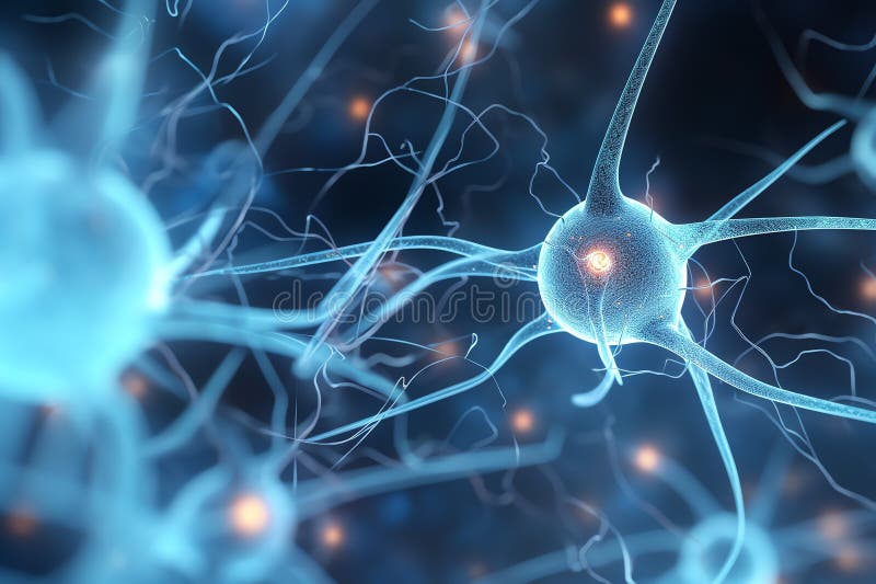 Brain Cells Microscopic View Background Stock Illustration ...