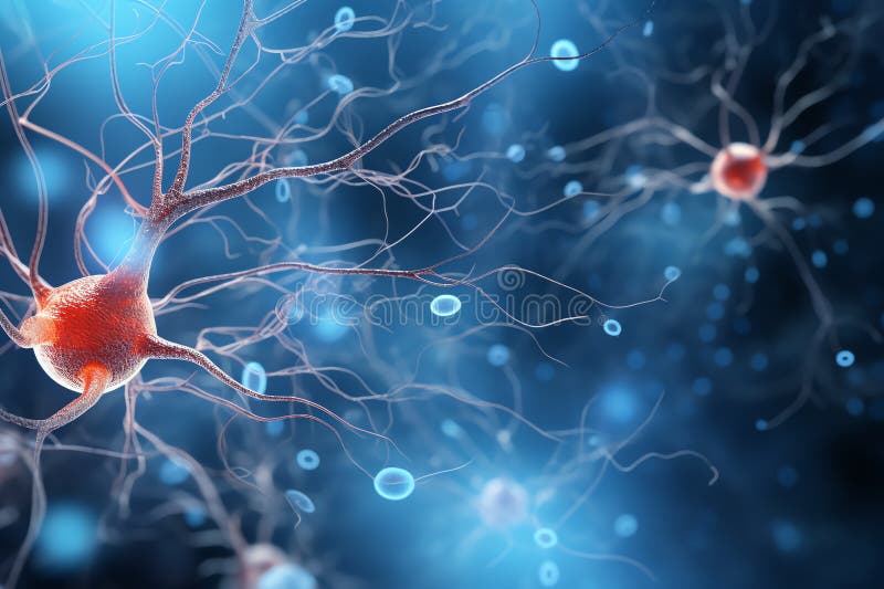 Brain Cells Microscopic View Background Stock Illustration ...