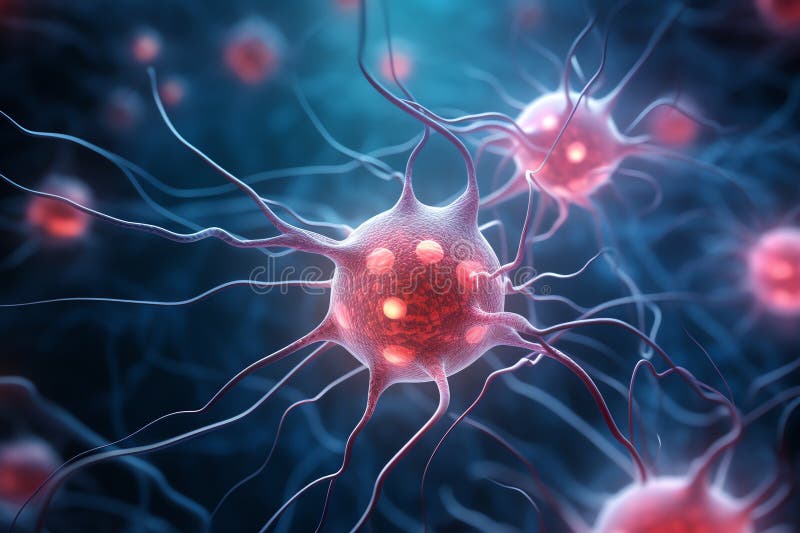 Brain Cells Microscopic View Background Stock Illustration ...