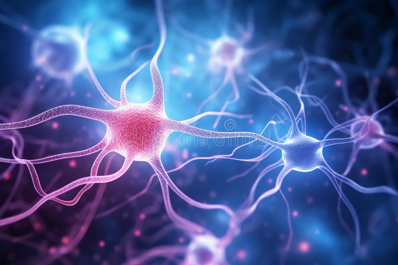 Brain Cells Microscopic View Background Stock Illustration ...