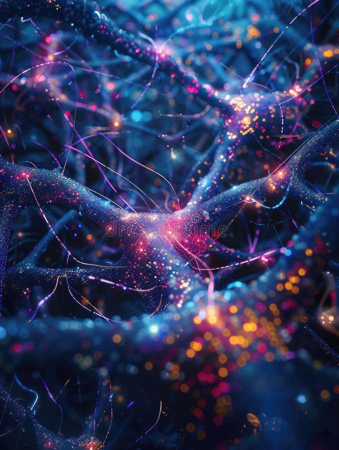 Colorful Neural Network stock image. Image of synapse - 363206377