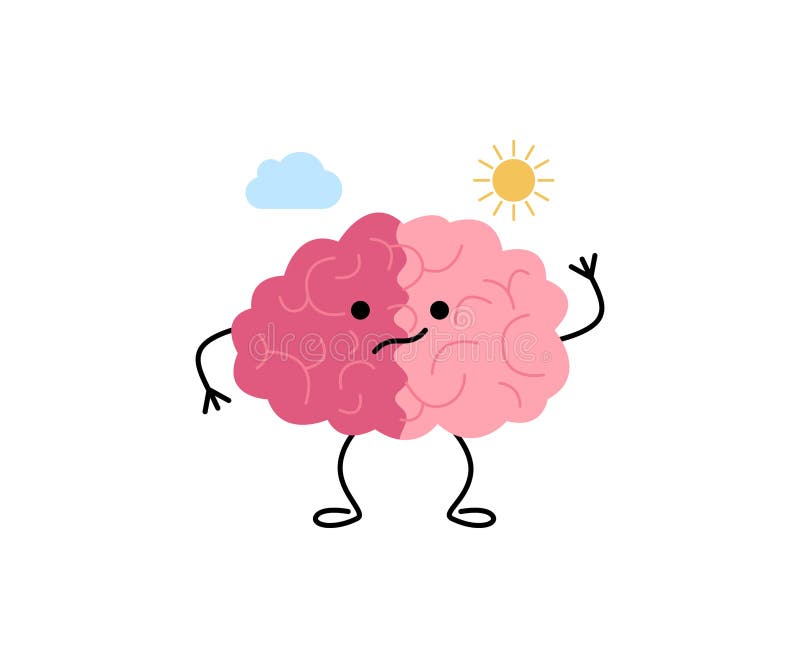 Brain with Change Emotion, Metal Bipolar Problem, Cute Kawaii Character ... Brain with Change Emotion, Metal Bipolar Problem, Cute Kawaii Character ...