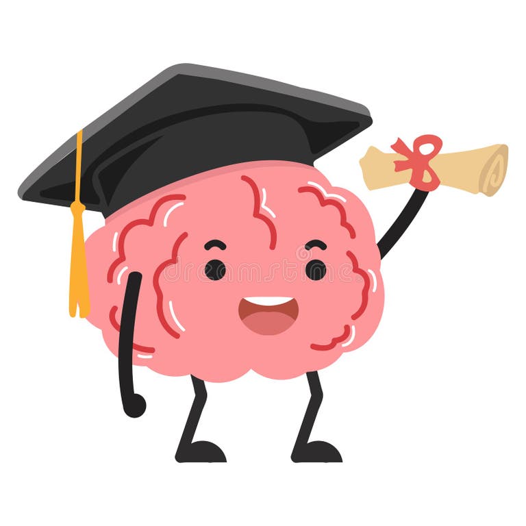 Graduation Brain Character Stock Illustrations – 358 Graduation Brain ...