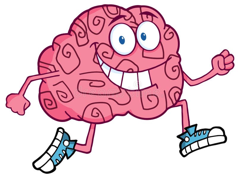 Brain Character Jogging stock vector. Illustration of concentration ...