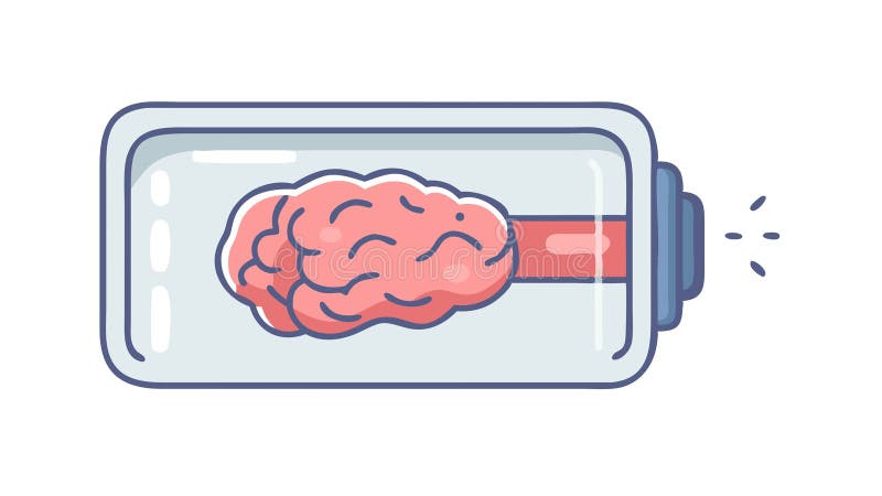 Brain Charging Battery Icon, Vector Design Generative AI Stock Vector ...