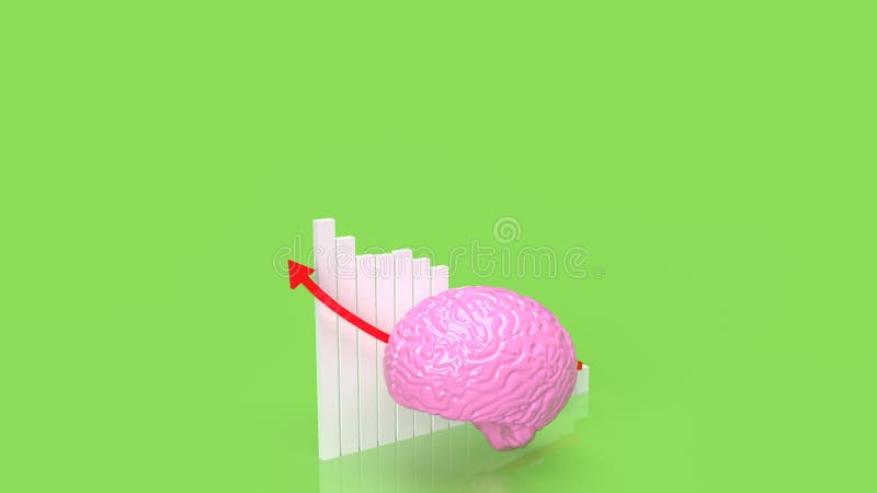 The Brain and Chart Arrow Up for Sci or Education Concept 3d Rendering ...