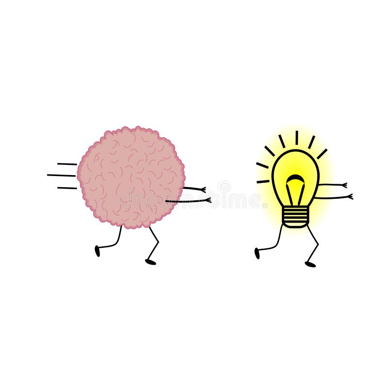 Brain Chasing Idea Illustration Stock Illustration - Illustration of ...