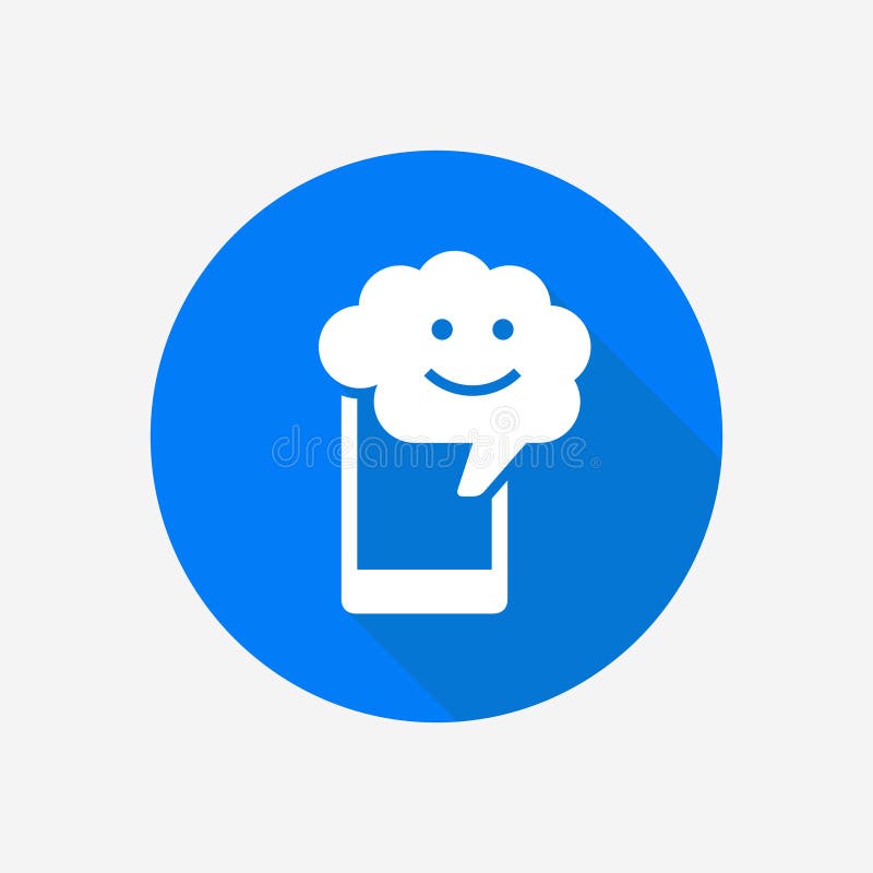 Brain Chat Vector Icon. Chat Bot, AI Intelligence, Chat Mobile App ...