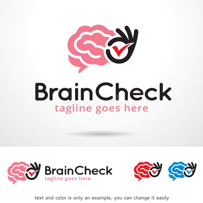 Brain Check Logo Template Design-Vector Vector Illustratie ...