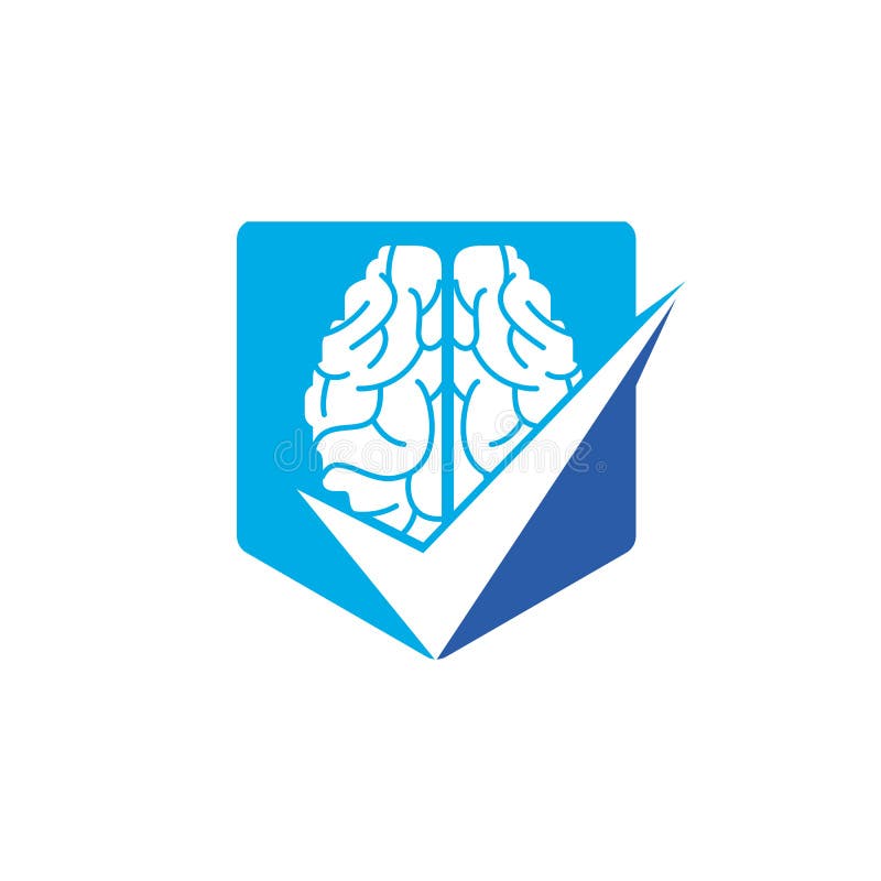 Brain Check Vector Logo Design Template. Stock Vector - Illustration of ...