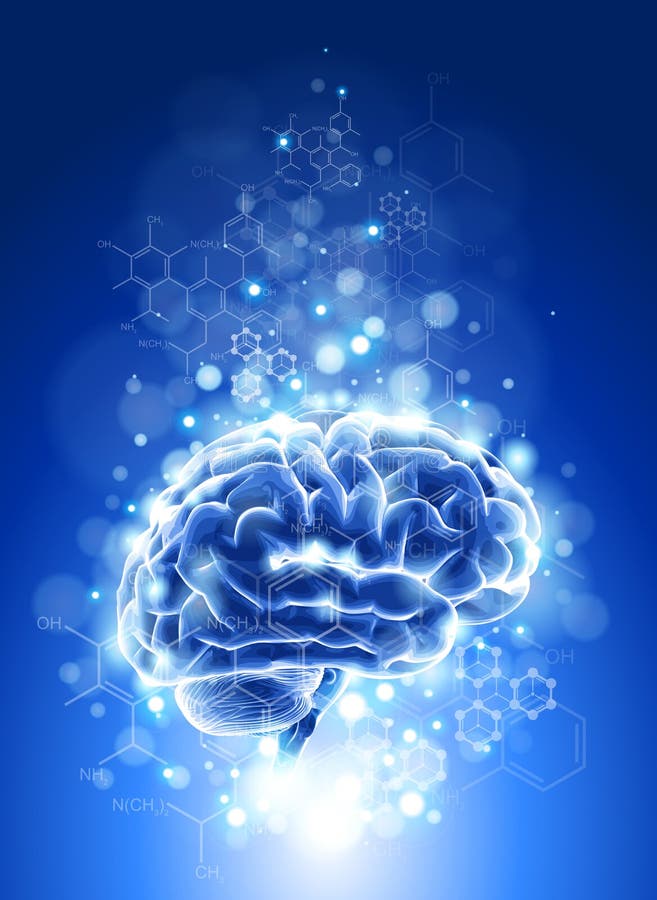 Brain & blue bokeh stock vector. Illustration of medical - 18778573