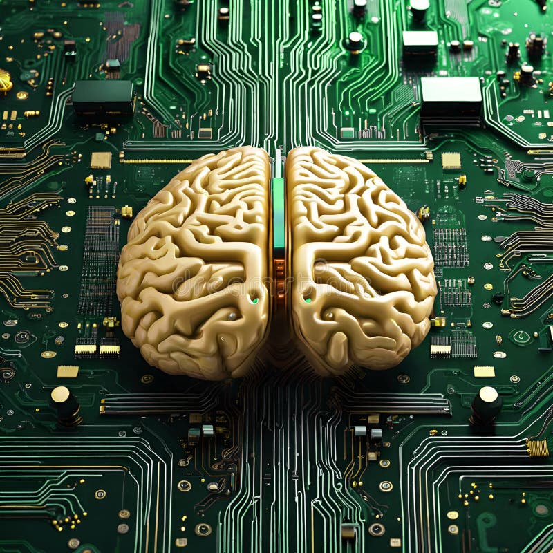 Brain on a Chip Artificial Intelligence Stock Illustration ...