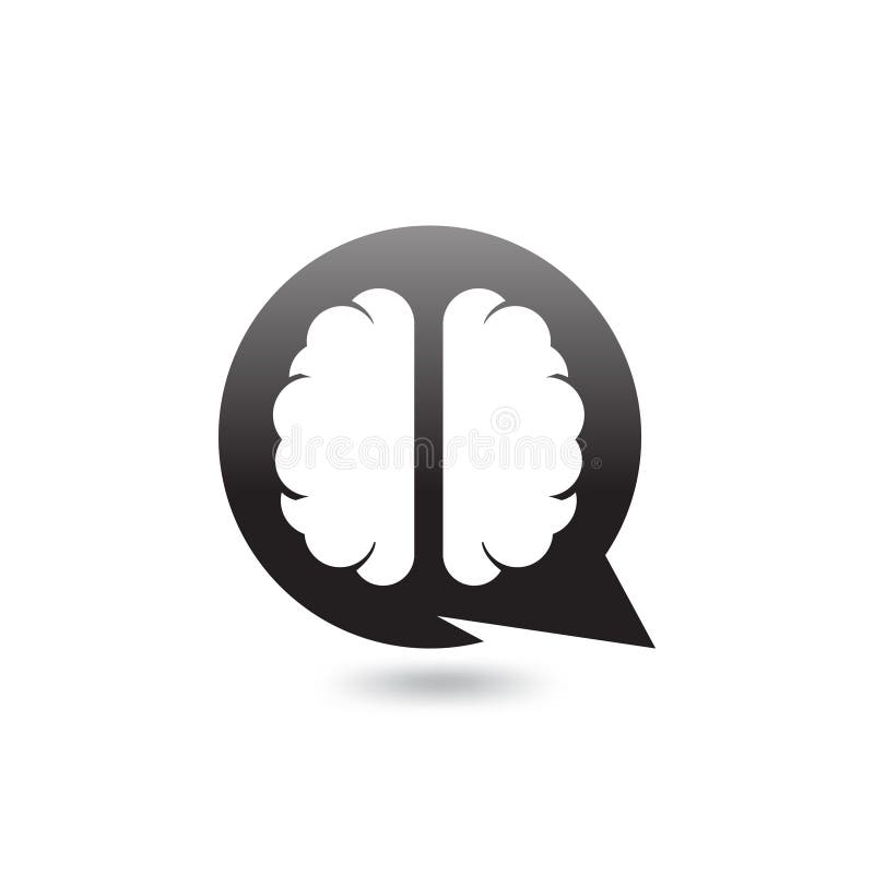 Brain with Circle Talk Logo Icon Vector Stock Illustration ...